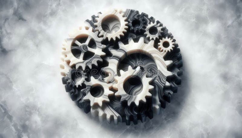Gears in a Marble Texture Gears with a Marble Texture Symboliz Stock ...