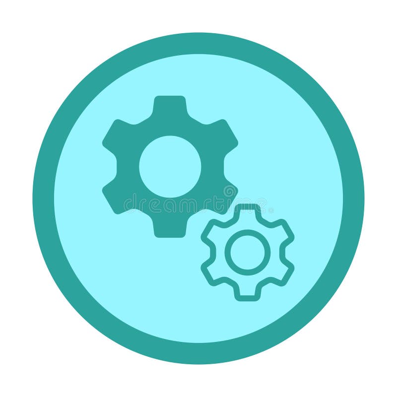 Gears Mechanism Circle Button Stock Vector - Illustration of mark, work ...