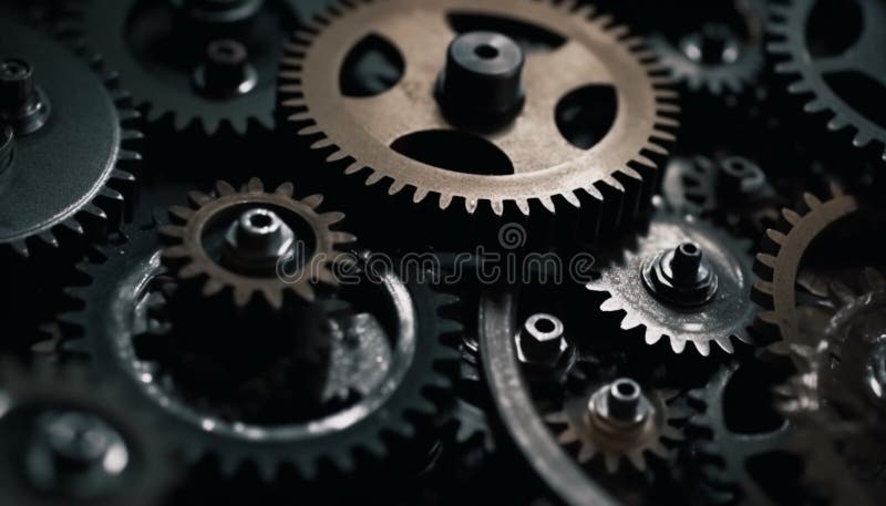 Gears Mechanism Close Up Gears and Cogs Stock Illustration ...