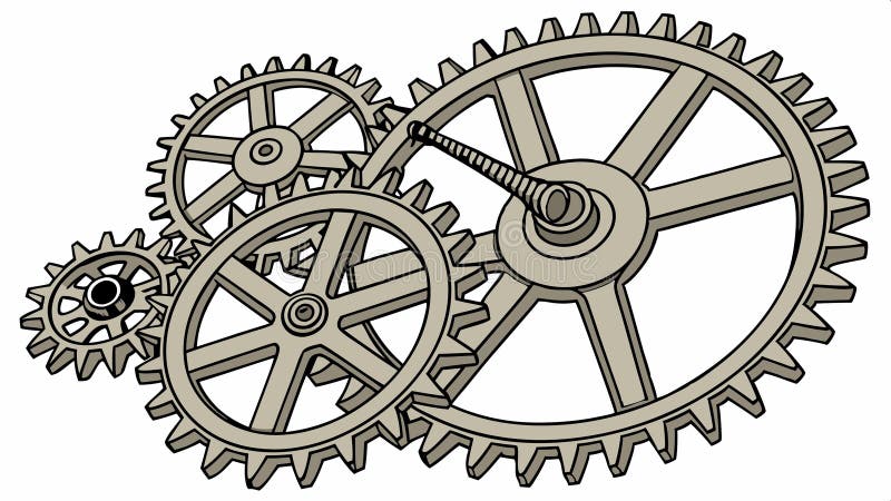 Gears Mechanism Close Up, Industrial and Technical Design Vector Design ...