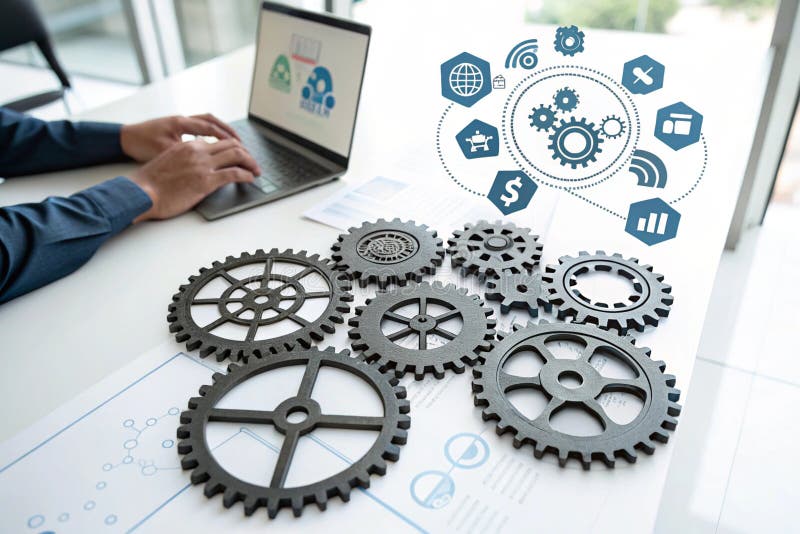 Gears Mechanism: Digital Transformation and Data Integration Stock ...