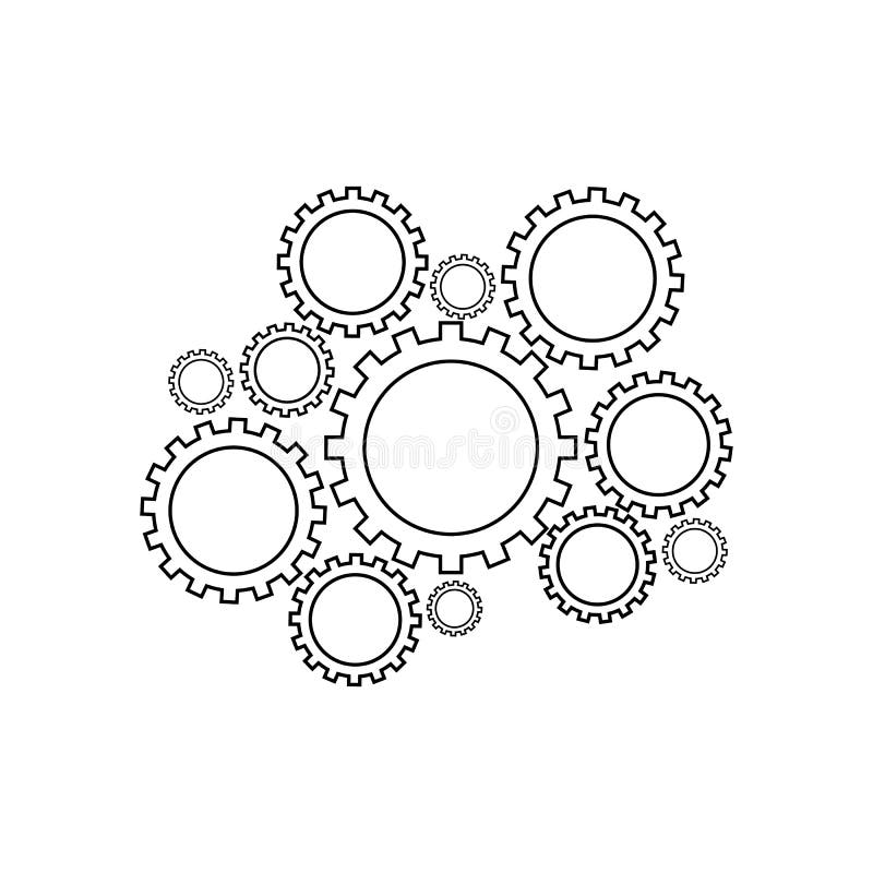 Gears Mechanism Icon. Support Stock Illustration - Illustration of ...