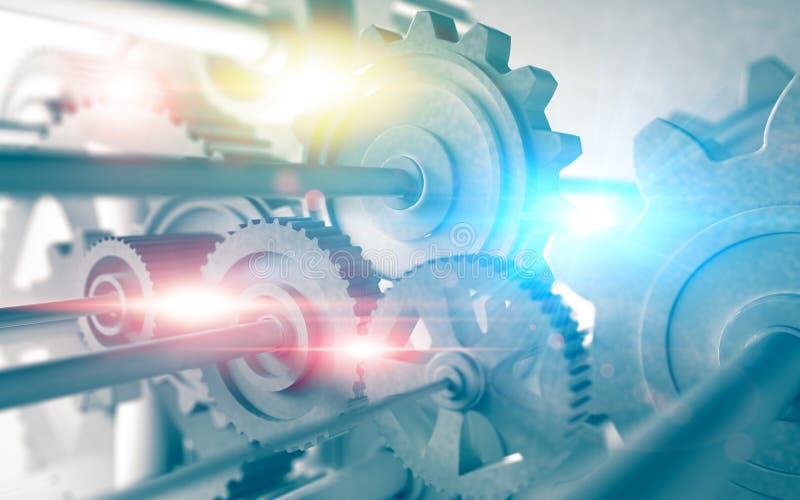 Gears, mechanisms and cog stock illustration. Illustration of equipment ...