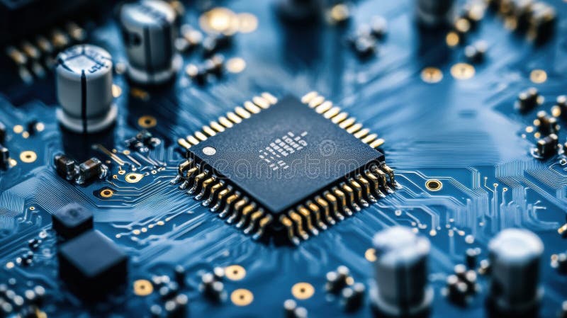 Gears Mesh Together with a Microprocessor on a Circuit Board ...