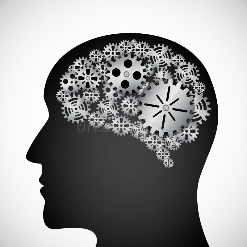 Human Brain Build Out of Cogs and Gears Stock Vector - Illustration of ...