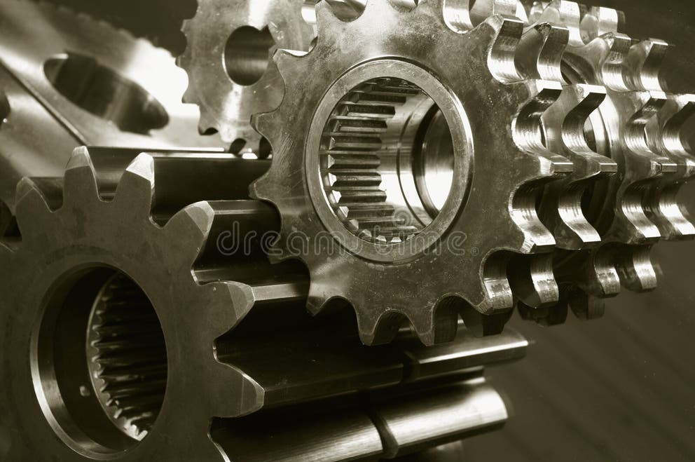Gears and mirror effects stock photo. Image of arrangement - 2484450