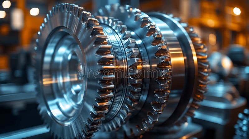 Gears in a Modern Manufacturing Facility Showcasing Advanced Machining ...