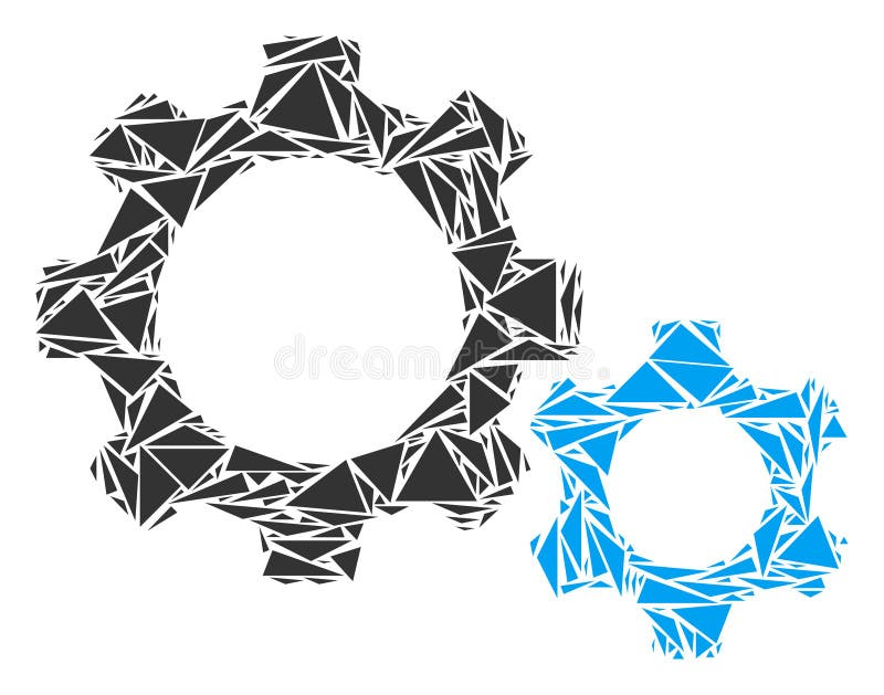 Gears Mosaic of Triangles stock vector. Illustration of component ...