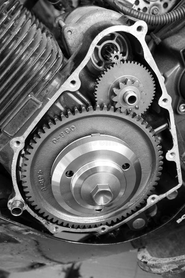 The Gears of a Motorcycle Transmission Stock Image - Image of power ...