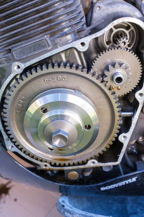 The Gears of a Motorcycle Transmission Stock Photo - Image of metal ...