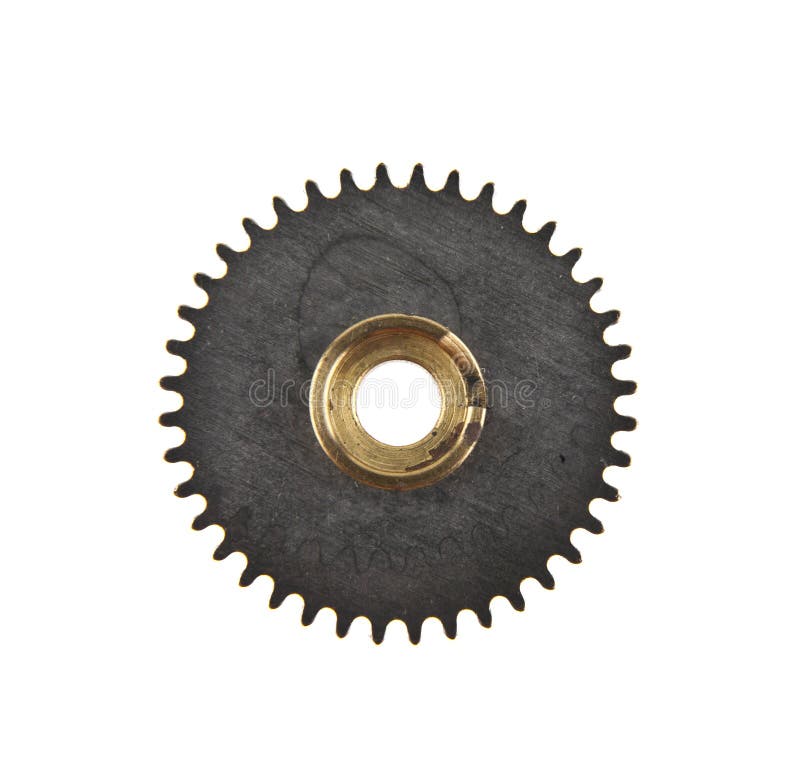 Gears from an Old Clock Isolated on a White Stock Photo - Image of ...