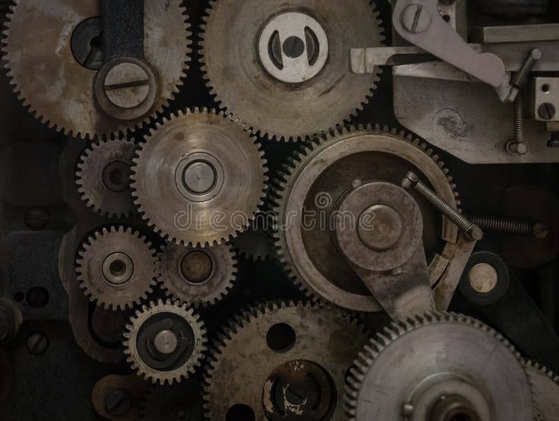 The Gears of a Old and Vintage Machine Stock Image - Image of machinery ...