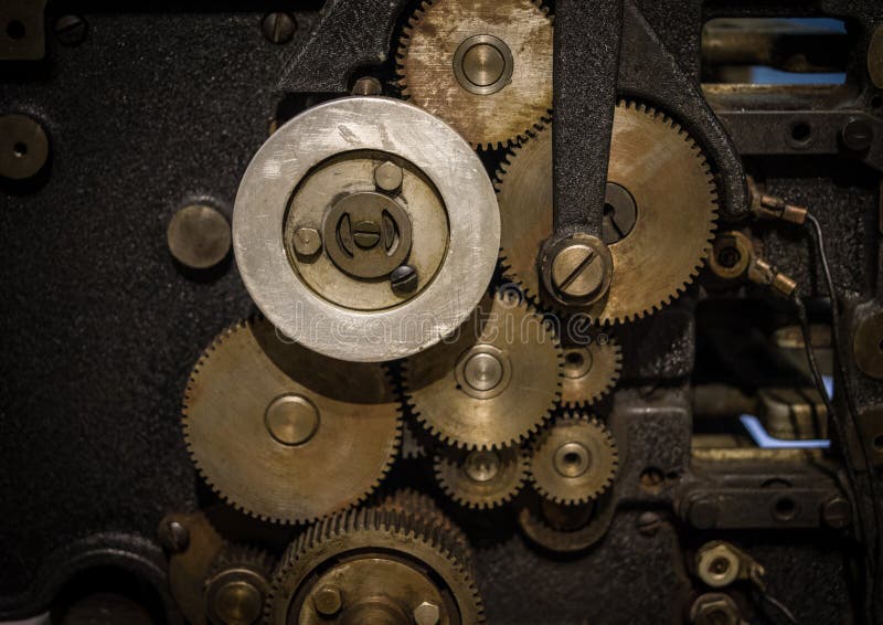 The Gears of a Old and Vintage Machine Stock Image - Image of machine ...