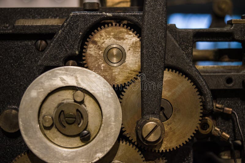 The Gears of a Old and Vintage Machine Stock Photo - Image of machinery ...