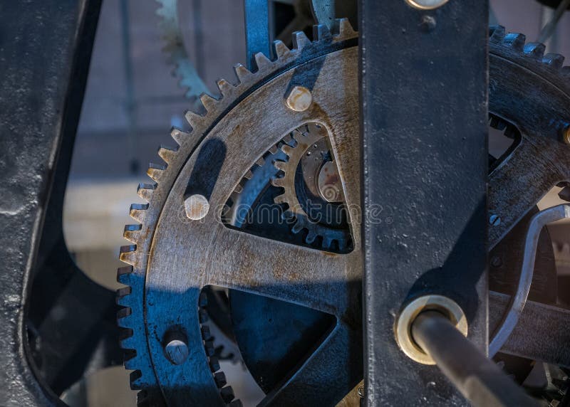 The Gears of a Old and Vintage Machine Stock Image - Image of iron ...