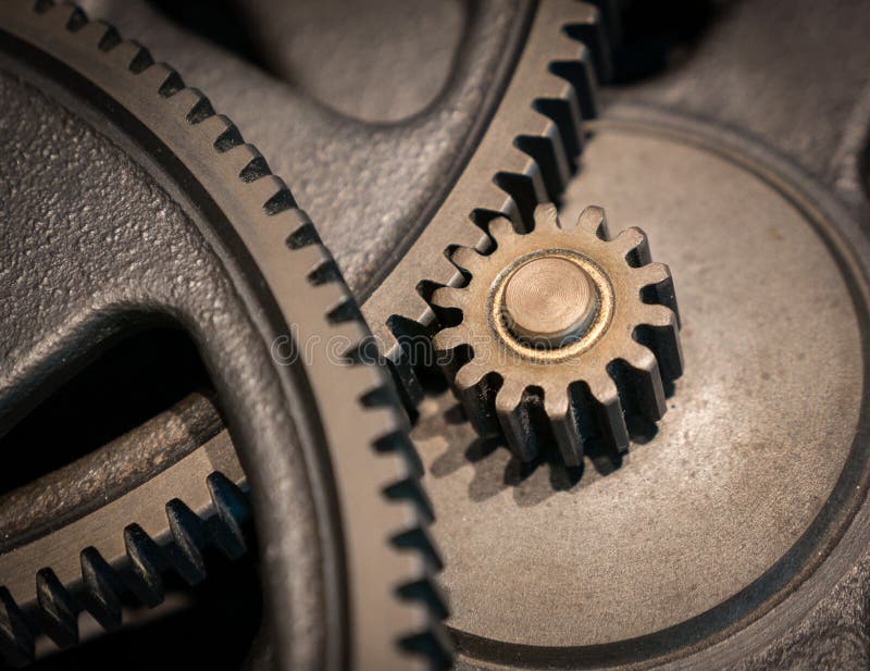 The Gears of a Old and Vintage Machine Stock Image - Image of device ...