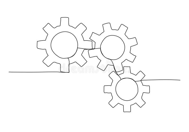 One Line Drawing Gears Stock Illustrations – 98 One Line Drawing Gears ...