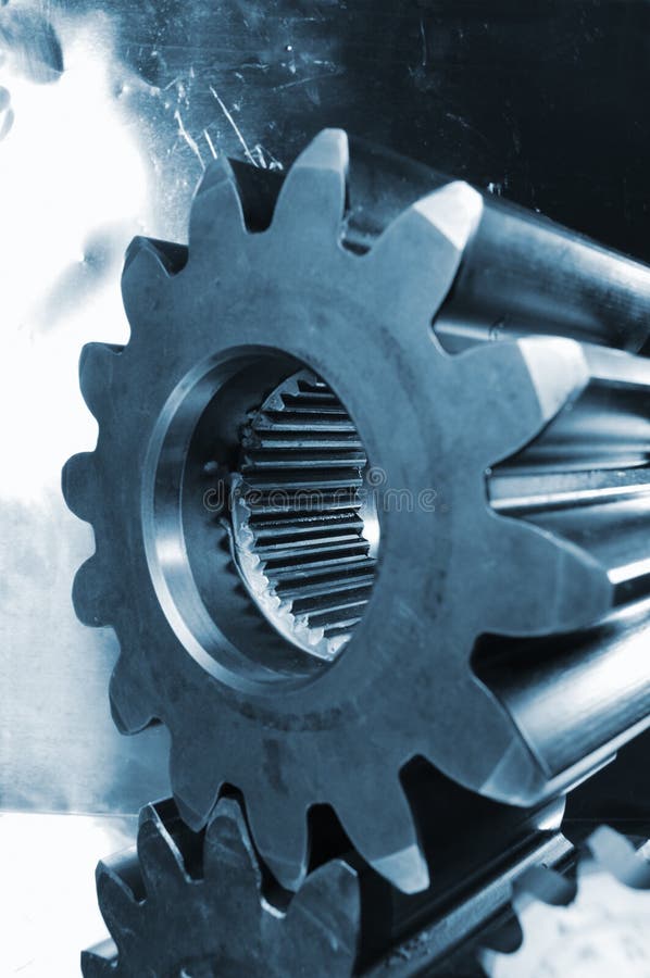 Gears in Powerful Wide-angle Perspective Stock Photo - Image of ...