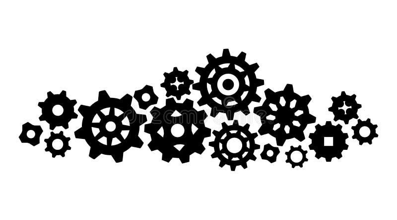 Gears in Progress., Icon, Teamwork Business Strategy Process, Vector ...