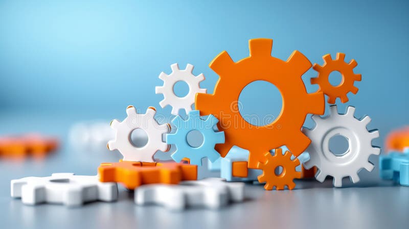 Gears and Puzzle Pieces Fitting Together Symbolizing Effective Change ...