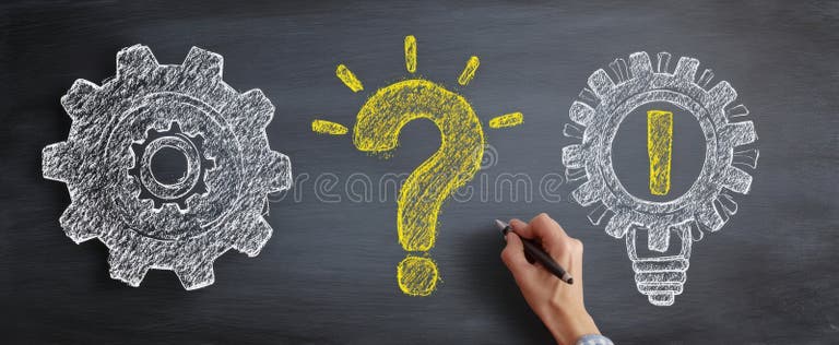 The Gears and Question Mark Illustrating Problem-solving and Creative ...