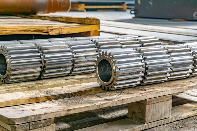 Gears on the Rack after Manufacturing at the Manufacturing Plant. Gear ...