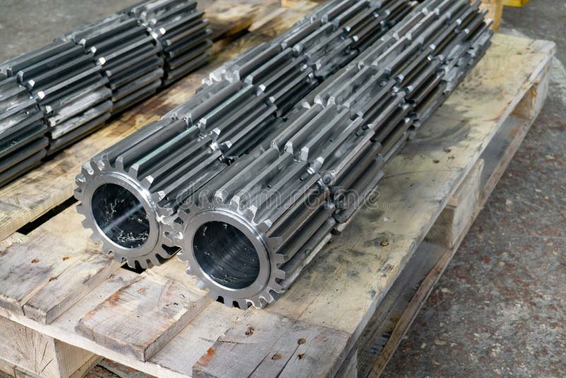 Gears on the Rack after Manufacturing at the Manufacturing Plant. Gear ...