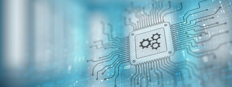 Gears Representing Automation Illustrated on a Processor Stock ...