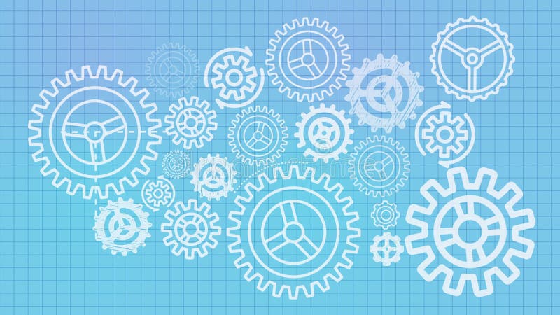 Gears Rotating Animation with Grid Background Stock Footage - Video of ...