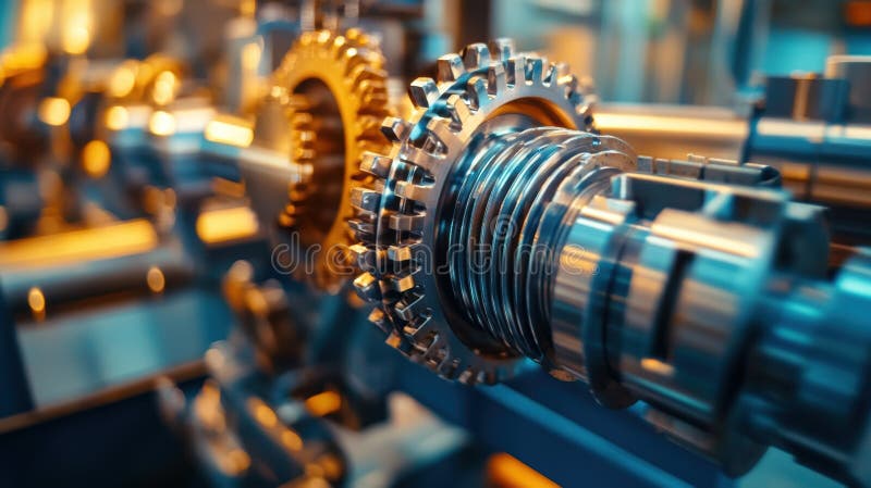 Gears Rotating in Modern Industrial Factory Machinery Stock Image ...