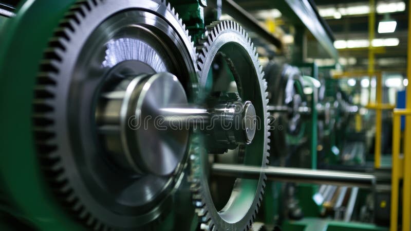 Precision Industrial Mechanism Rotating Gears System Detail Close Up ...