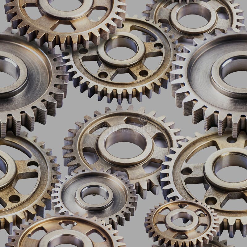 Gears. Seamless Background of Steel Gears Stock Image - Image of ...