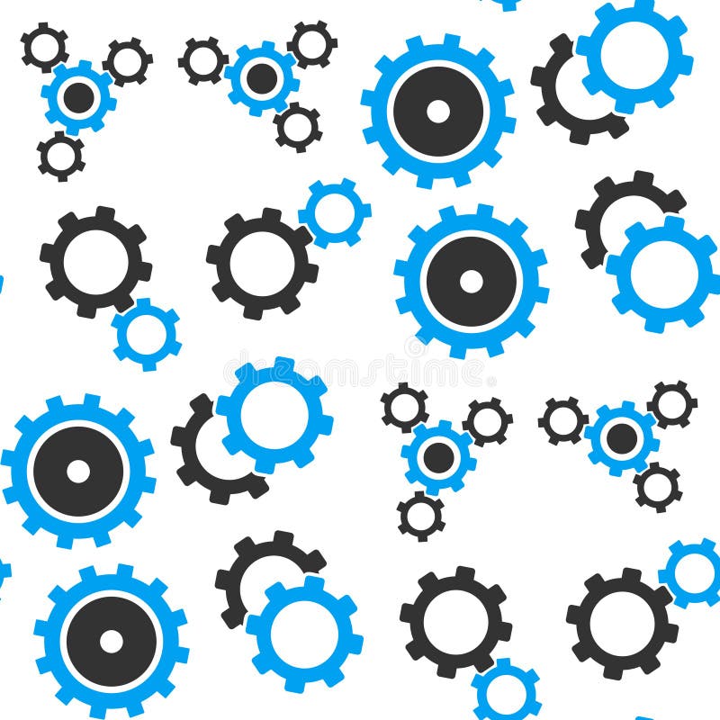Gears Seamless Flat Vector Pattern Stock Vector - Illustration of ...