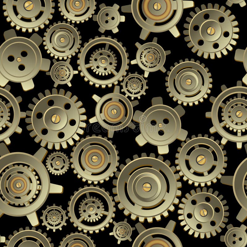Gears seamless pattern stock vector. Illustration of engine - 43753995