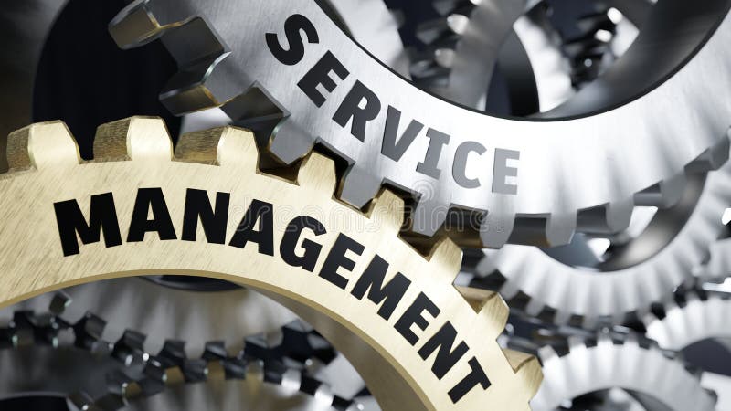 Gears of Service and Management Stock Image - Image of information ...