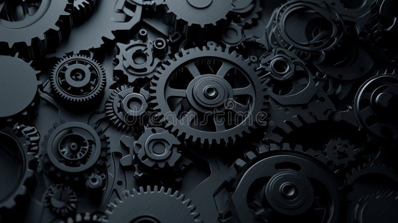With Gears Set Against a Dark Background, the Mechanical Theme Gains ...