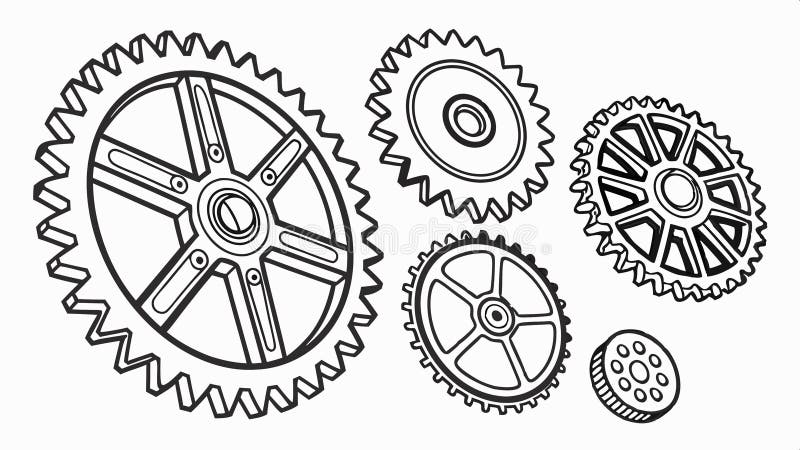Gears Set Illustration, Mechanical Parts, Industrial Design, Cogwheels ...