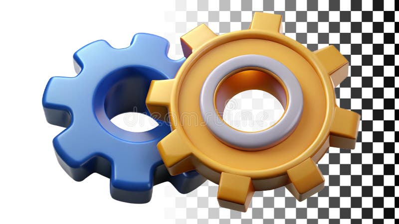 Gears Set, Interlocking Mechanical System Icon for Engineering Sites ...