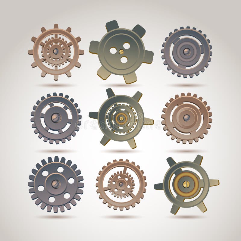 Gears set stock vector. Illustration of roll, icon, engineering - 43754025