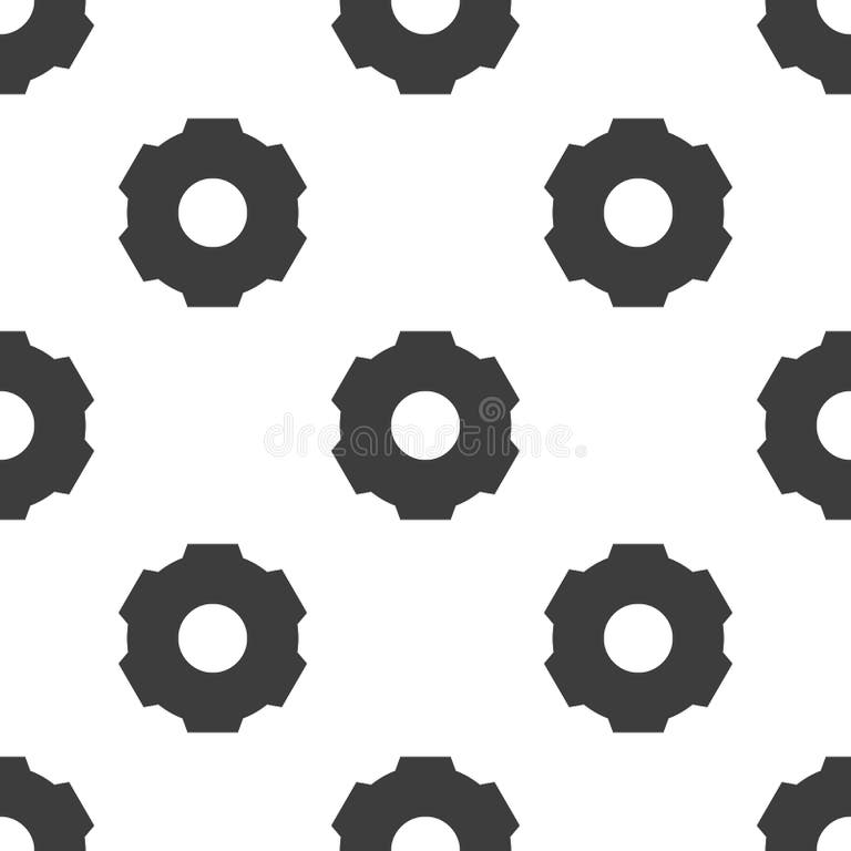 Flat Simple Gears Setting, Service Tools Icon Seamless. Stock Vector ...