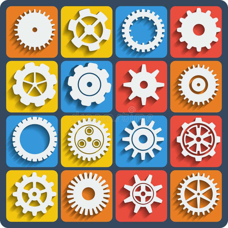 Gears shapes vector set. stock vector. Illustration of mechanic - 50402658