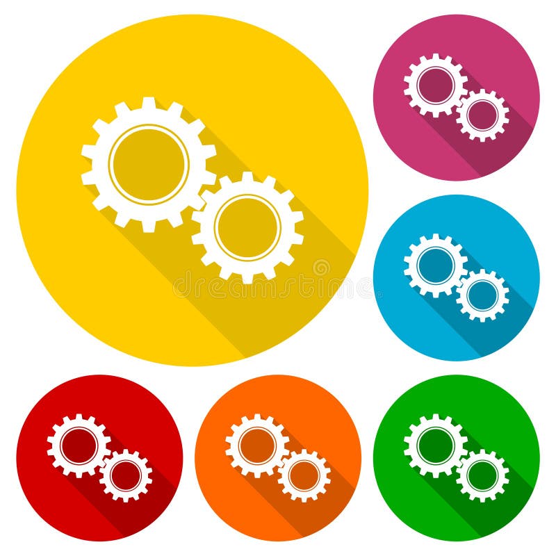 Gears sign icon stock vector. Illustration of clock, contour - 90689011