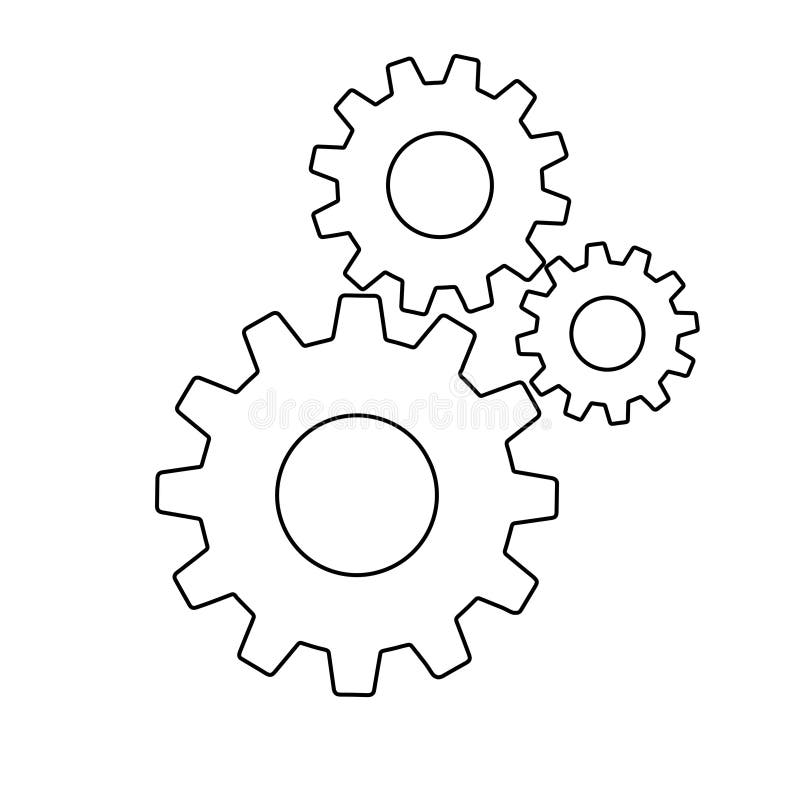Gears Sign Simple Icon on Background Stock Vector - Illustration of ...