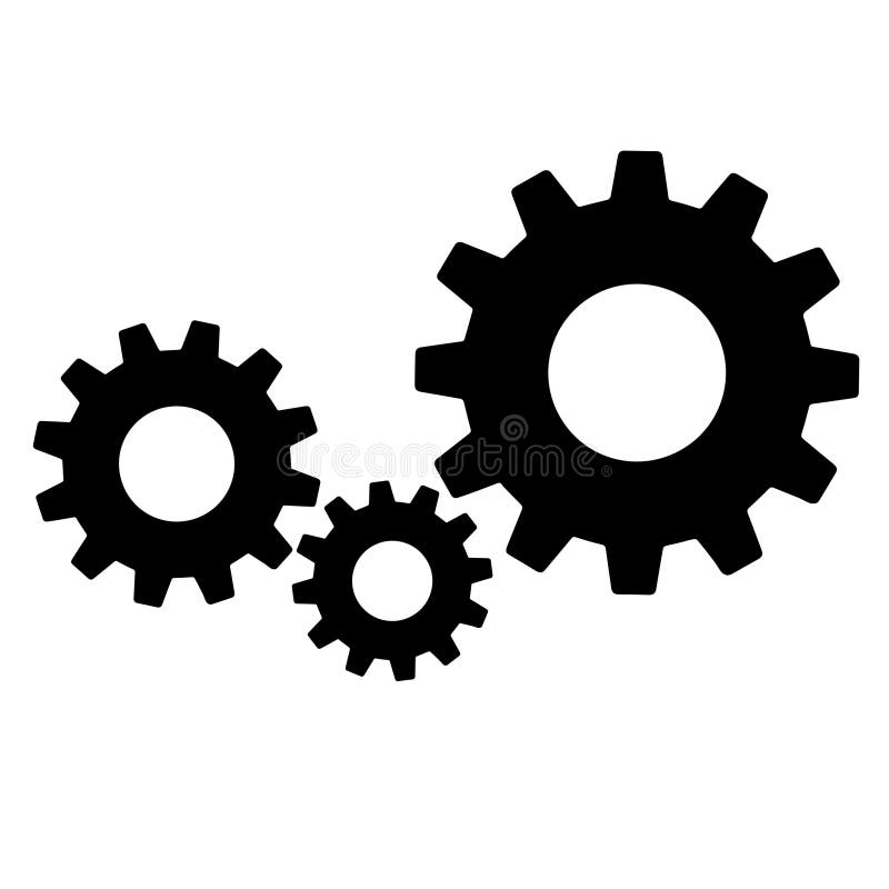 Gears Sign Simple Icon on Background Stock Vector - Illustration of ...