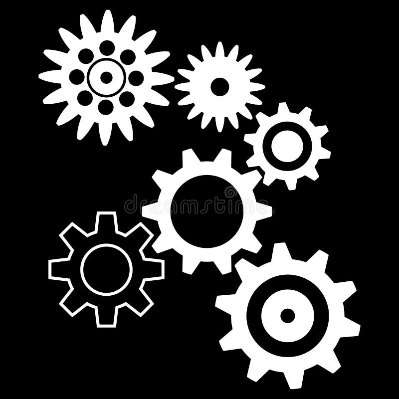 Gears Sign Simple Icon Flat Design. Vector Illustration Stock Vector ...