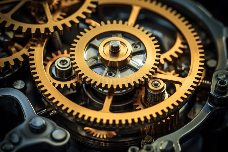 Gears of Silver and Copper Close-up View Side View Stock Image - Image ...