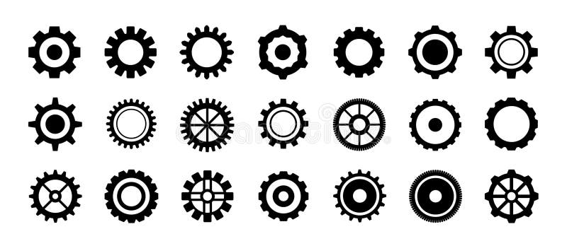 Gears. Simple Mechanical Cogwheel. Technology Gears Settings Icon. Engineering, Machinery Wheel ...