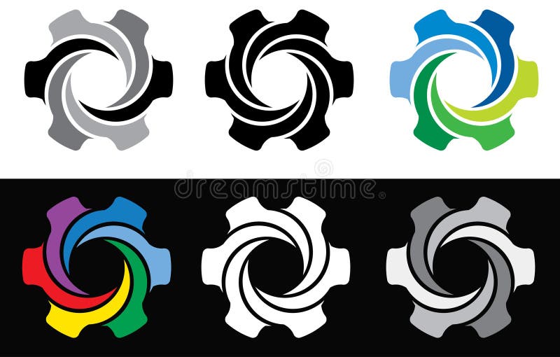 6 gears spiral stock vector. Illustration of color, engineering - 272951787