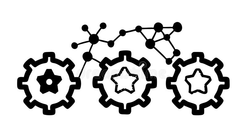 Gears with Stars, Innovation Progress, Vector Design Generative AI ...