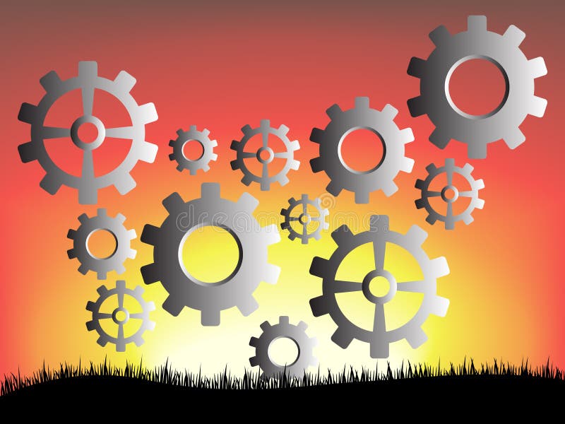 Gears in sunshine stock vector. Illustration of wheel - 18859533